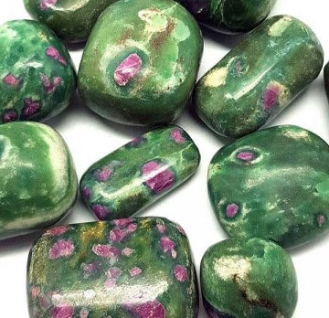 Ruby in Zoisite tumbled stone - Uncle Festers