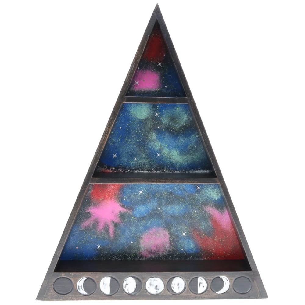Triangle Shelf with galaxy and moons - Uncle Festers