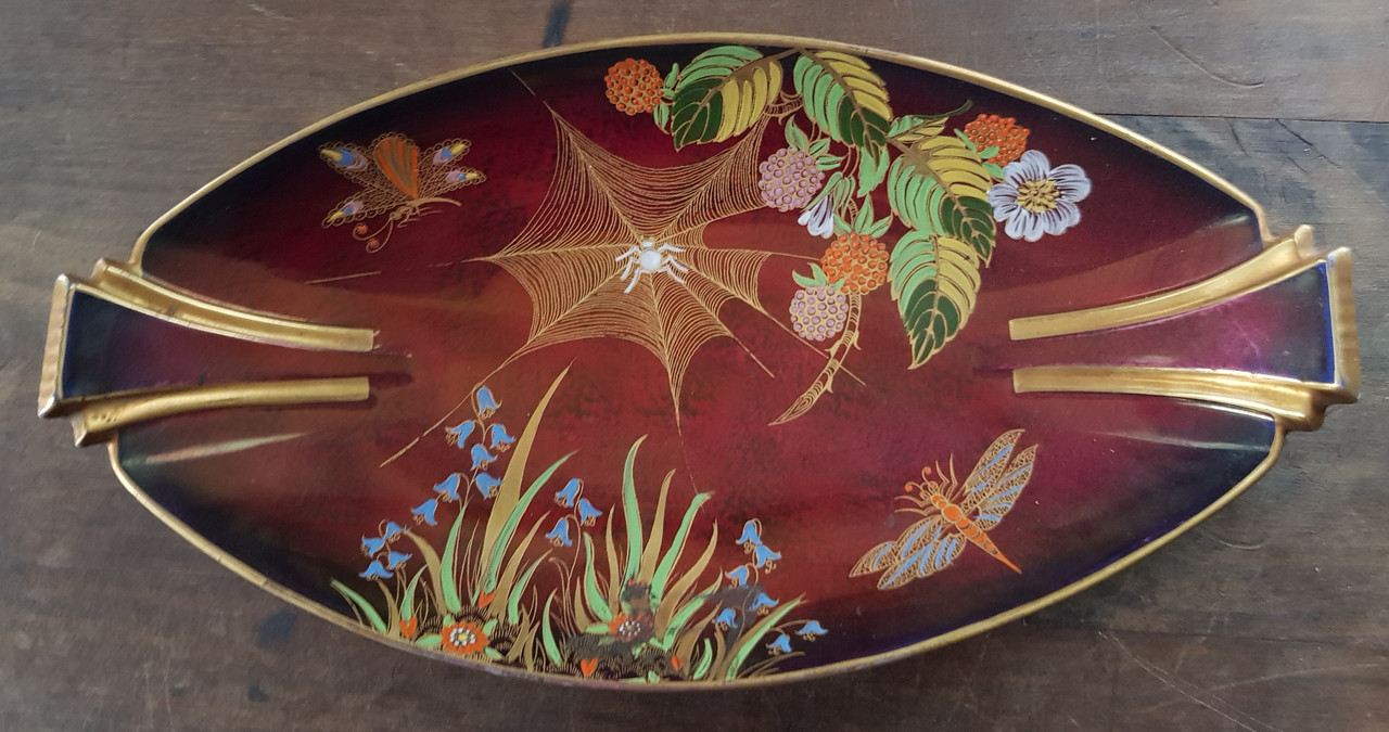 Carlton Ware Plate with Spider Web - Uncle Festers