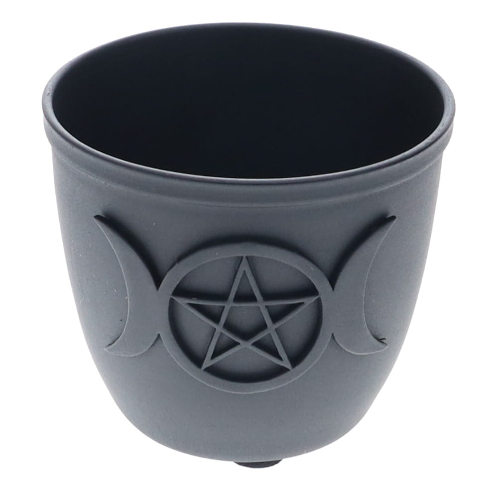 Cast Iron Candle Holder - Pentagram Moon - Uncle Festers