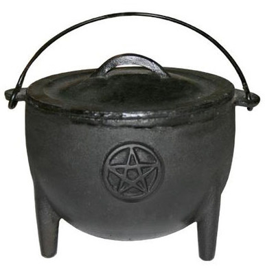 Medium Cast Iron Pentacle Cauldron - Uncle Festers