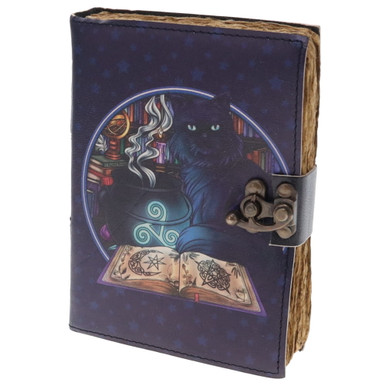 Leather Journal - Cauldron Cat Print - Uncle Festers
