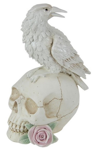 Skull with White Crow figure - Uncle Festers