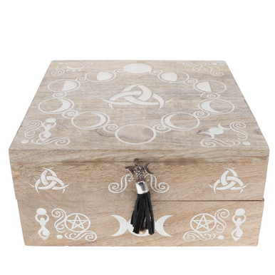 Wooden Box - Engraved Moons chest - Uncle Festers