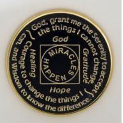 LGBT Bling Rainbow Black Coin (Yrs 1-45). - Doing It Sober