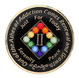 LGBT Bling Rainbow Black Coin (Yrs 1-45). - Doing It Sober