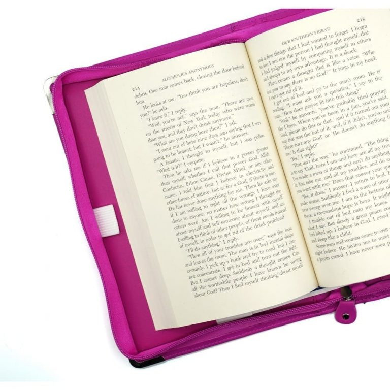 The Big Book - A design For Living Pink Leather Book Cover - Doing It Sober