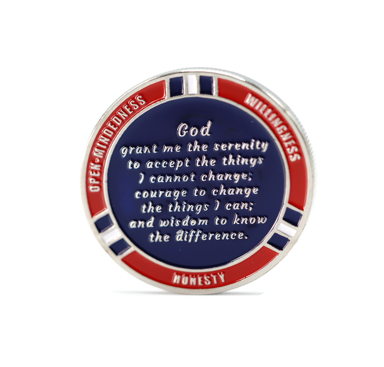 1-50 Yr Patriotic AA Medallion Red White Blue Chip-Doing It Sober