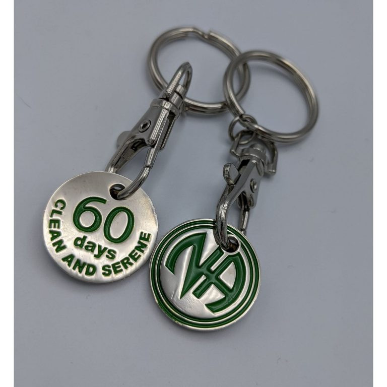 NA 30,60,90, 6 Months & 9 Months Silver Key Chains-Doing It Sober