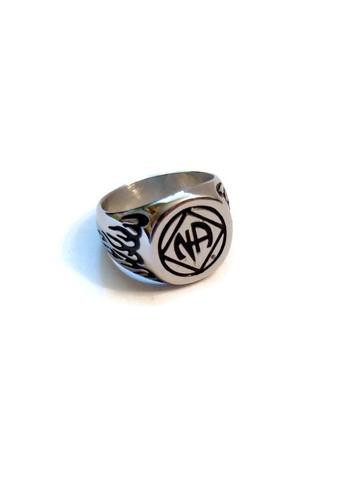 NEW! Men's NA Stainless Steel Flame Signet NA Ring-Doing It Sober