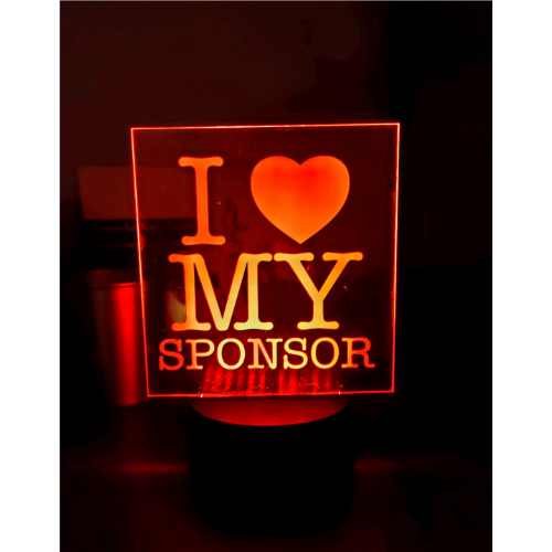 I Love My Sponsor Laser Engraved LED Light Up Display Desk Lamp - Doing ...