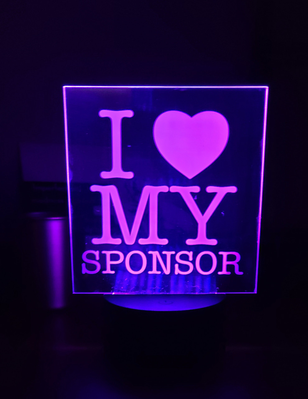 I Love My Sponsor Laser Engraved LED Light Up Display Desk Lamp - Doing ...