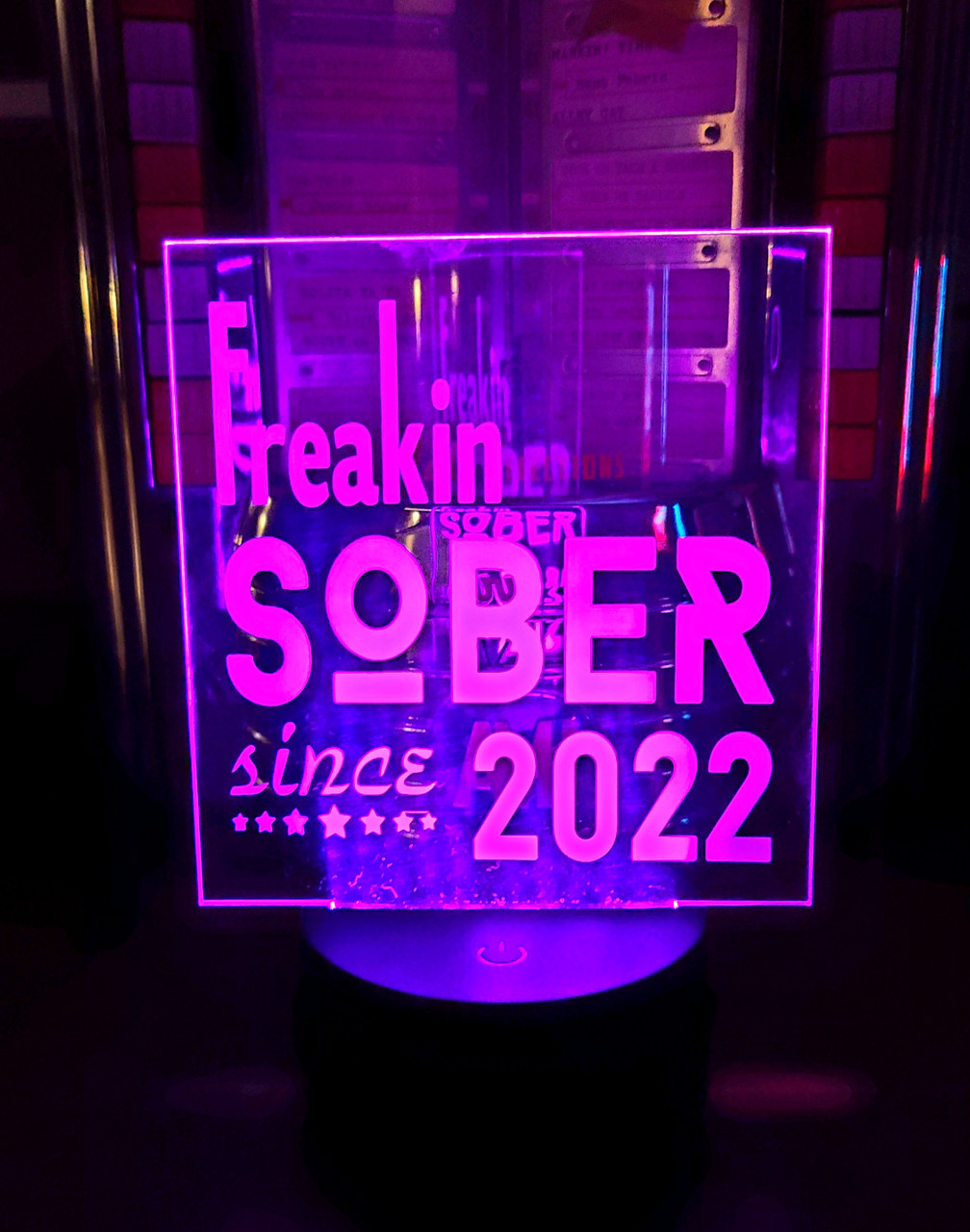 Personalized Engraved LED Light Up Display - Doing It Sober