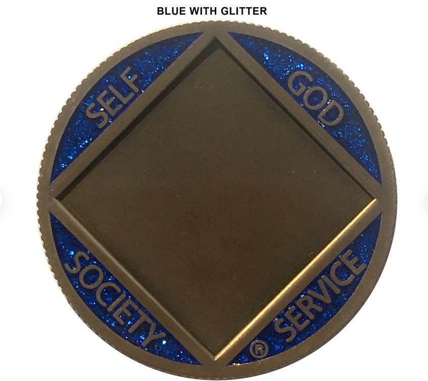 NA Glitter Personalized Engravable Narcotics Anonymous Medallion w ...