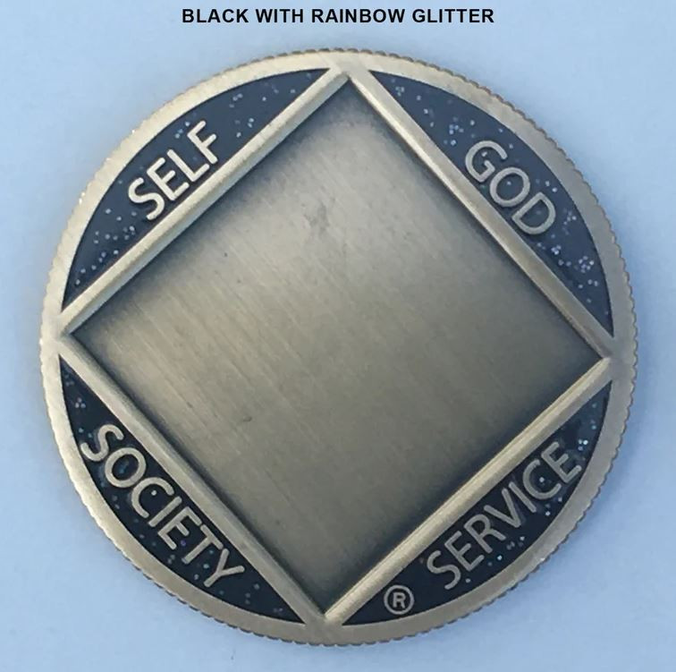 NA Glitter Personalized Engravable Narcotics Anonymous Medallion w ...