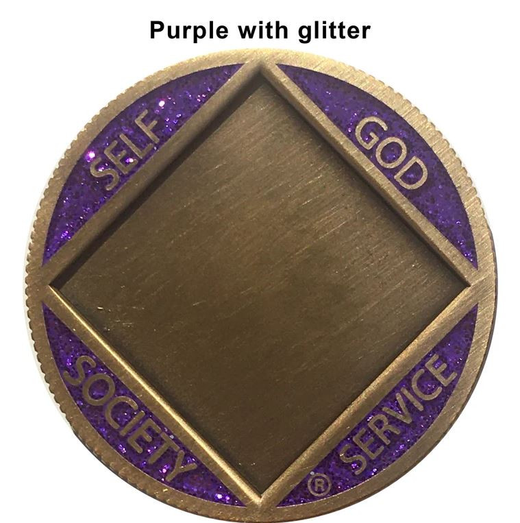 NA Glitter Personalized Engravable Narcotics Anonymous Medallion w ...