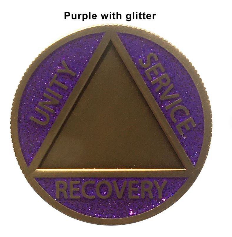 NEW! Antique Glitter Gold Personalized Engravable Alcoholics Anonymous ...