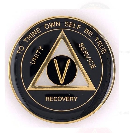 Freedom Line AA Anniversary Black Medallion 1-60 - Doing It Sober