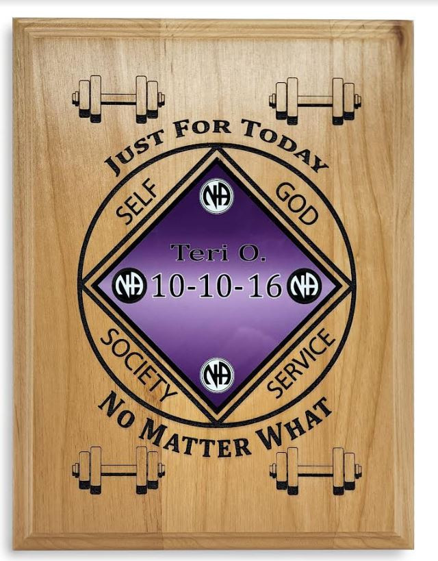 AA or NA Deluxe Custom Recovery Personalized Wood Plaque - Doing It Sober