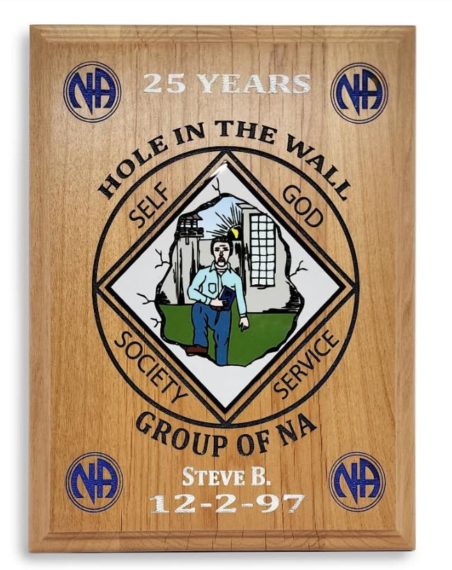 AA or NA Deluxe Custom Recovery Personalized Wood Plaque - Doing It Sober