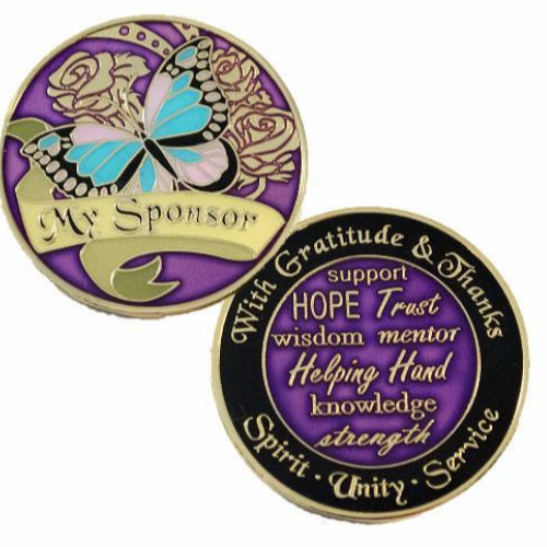 Women in Recovery Gift Sponsor,Butterfly Medallion-Doing It Sober