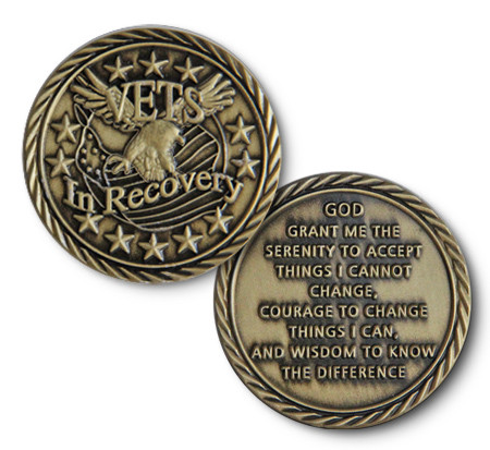 Bronze "Vets in Recovery" Coin Specialty Medallion-Doing It Sober
