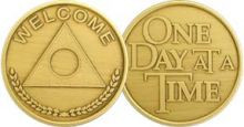 Al-Anon Welcome One Day At A Time Bronze Coin - Doing It Sober