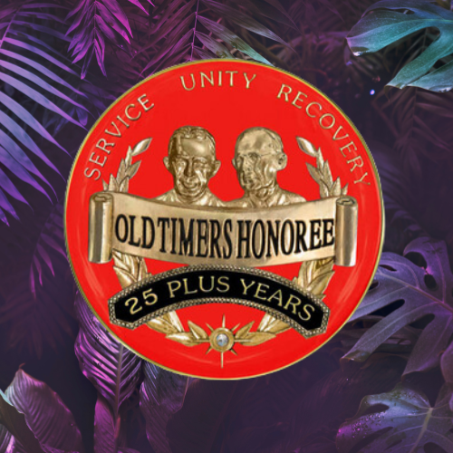 Red 25 Years PLUS 'Old Timers' Honoree Tri-Plate Coin