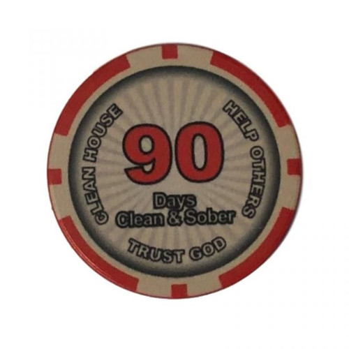 90 Days Sober Chip - Poker Style Medallion | Doing It Sober