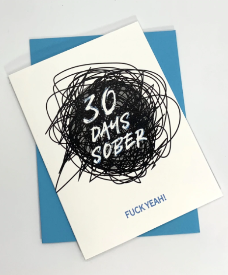 30 Days Sober Recovery Greeting Card - Doing It Sober