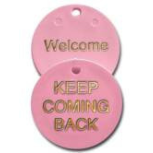 Pink Newcomer Plastic Anniversary Coin NA AA - Doing It Sober