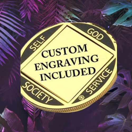 Bright Gold Personalized Engravable Narcotics Anonymous NA Medallion w ...