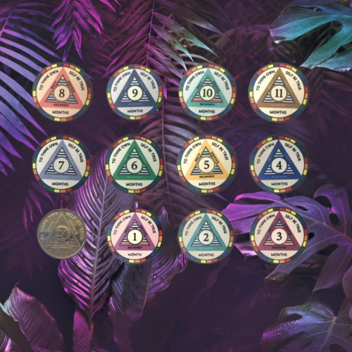 Collect Rainbow Monthly Poker Chips with 24hr AA Chips - DoingItSober