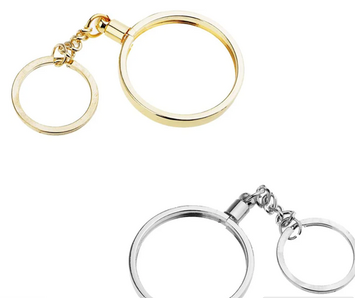 Silver Finish Medallion Holder Key Chain- Doing It Sober