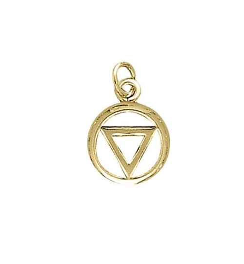AA Recovery Triangle Solid Yellow Gold Charm - Doing It Sober