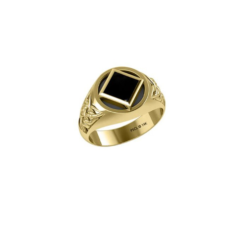 NA Recovery Symbol 14k Gold with Inlay - Doing It Sober