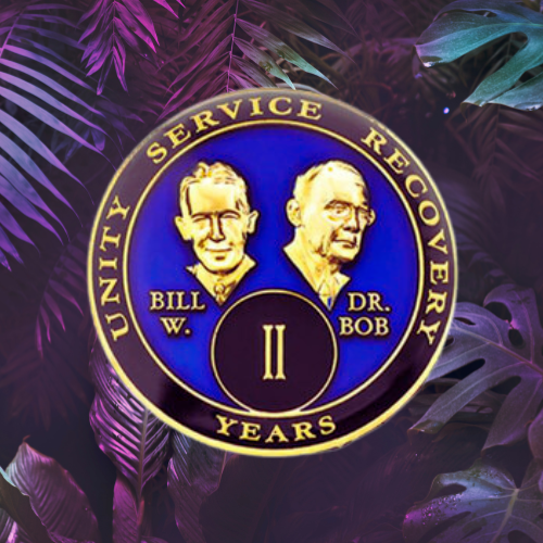 Bill & Bob Blue Medallion (Yrs 1-55) AA Anniversary Coin