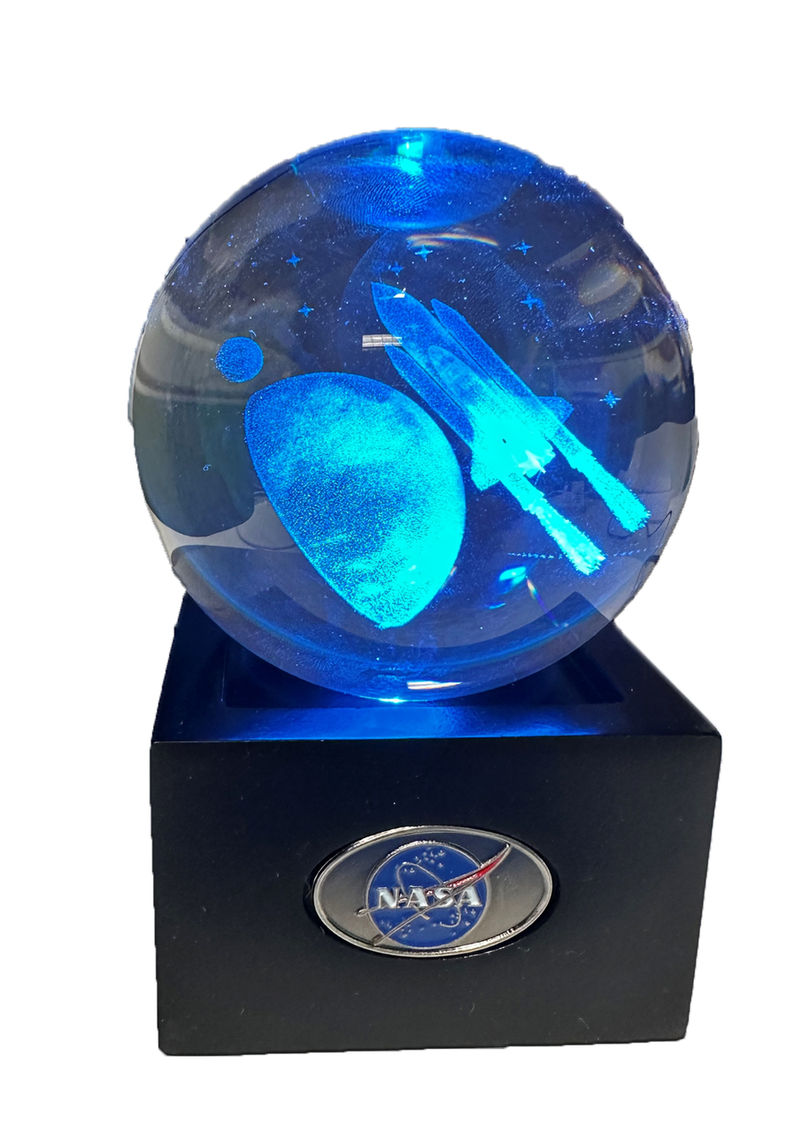 NASA Logo - 5" Laser Etched 3D on Wood Stand