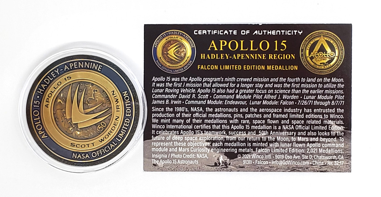 Apollo 15 Falcon Medallion - NASA Gear