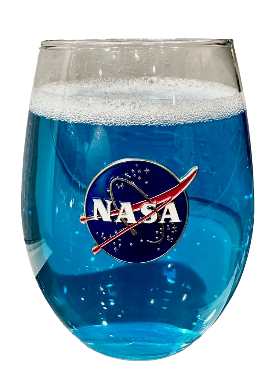 NASA Meatball Logo Metal Embossed 12 oz Glass