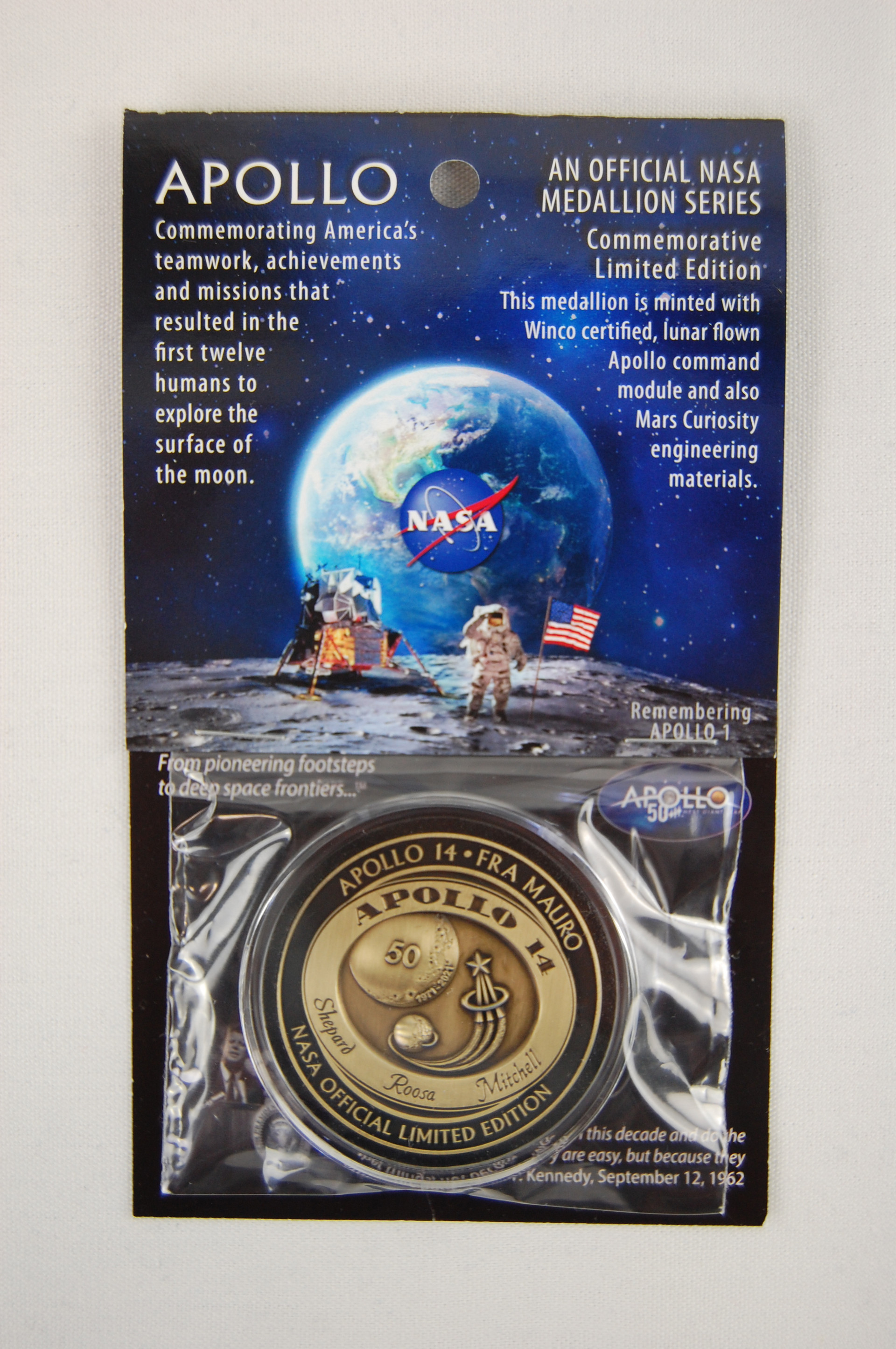 Apollo 15 Carded Medallion - NASA Gear