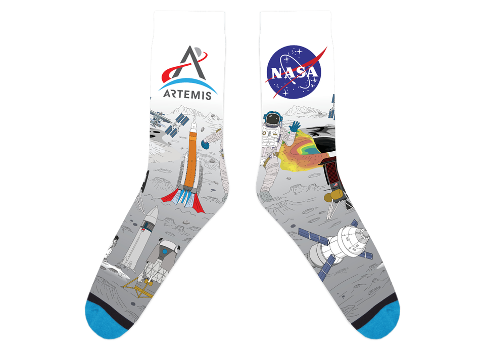 NASA Meatball Logo - ARTEMIS Missions Socks