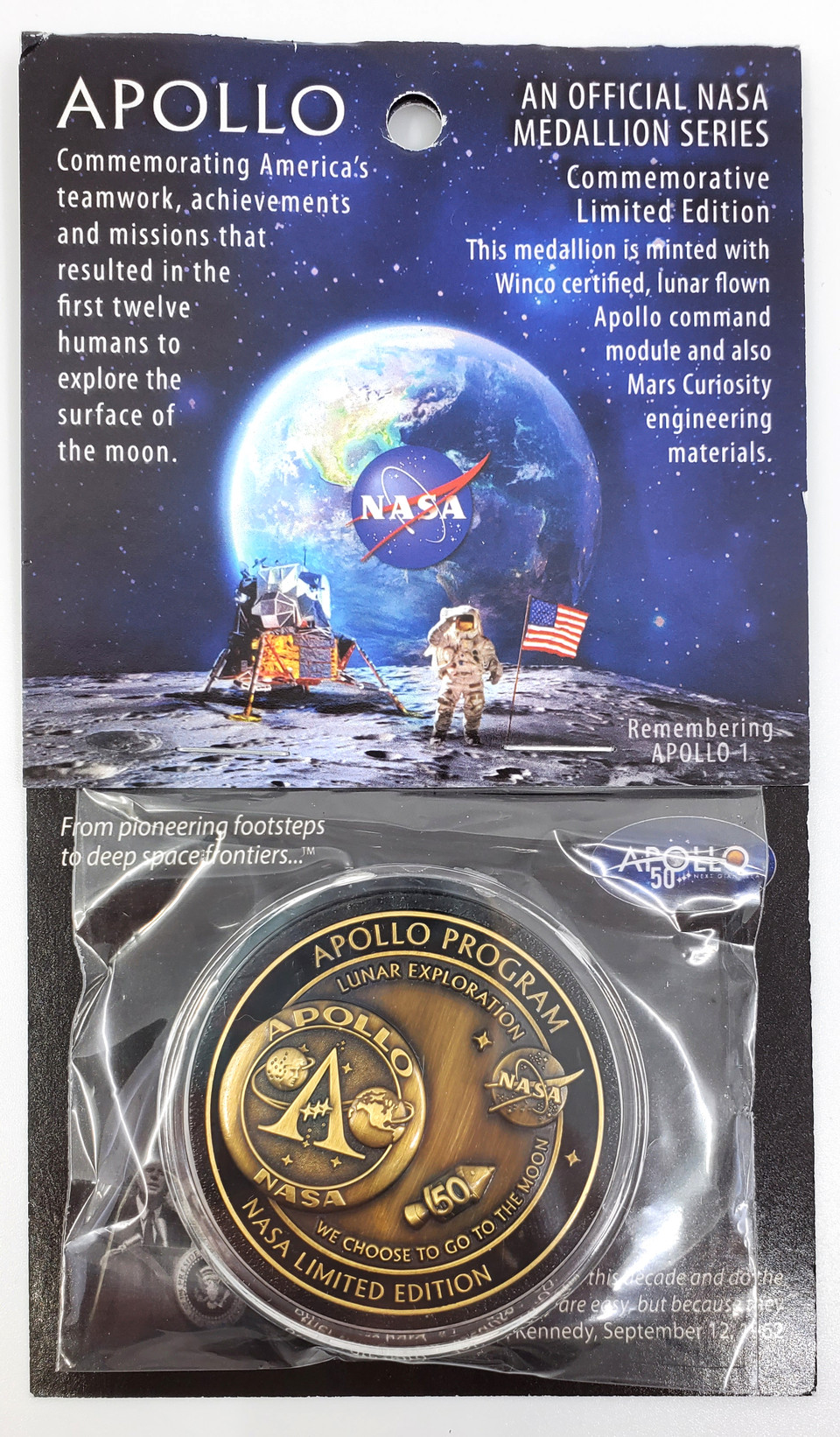 Apollo 15 Carded Medallion - NASA Gear