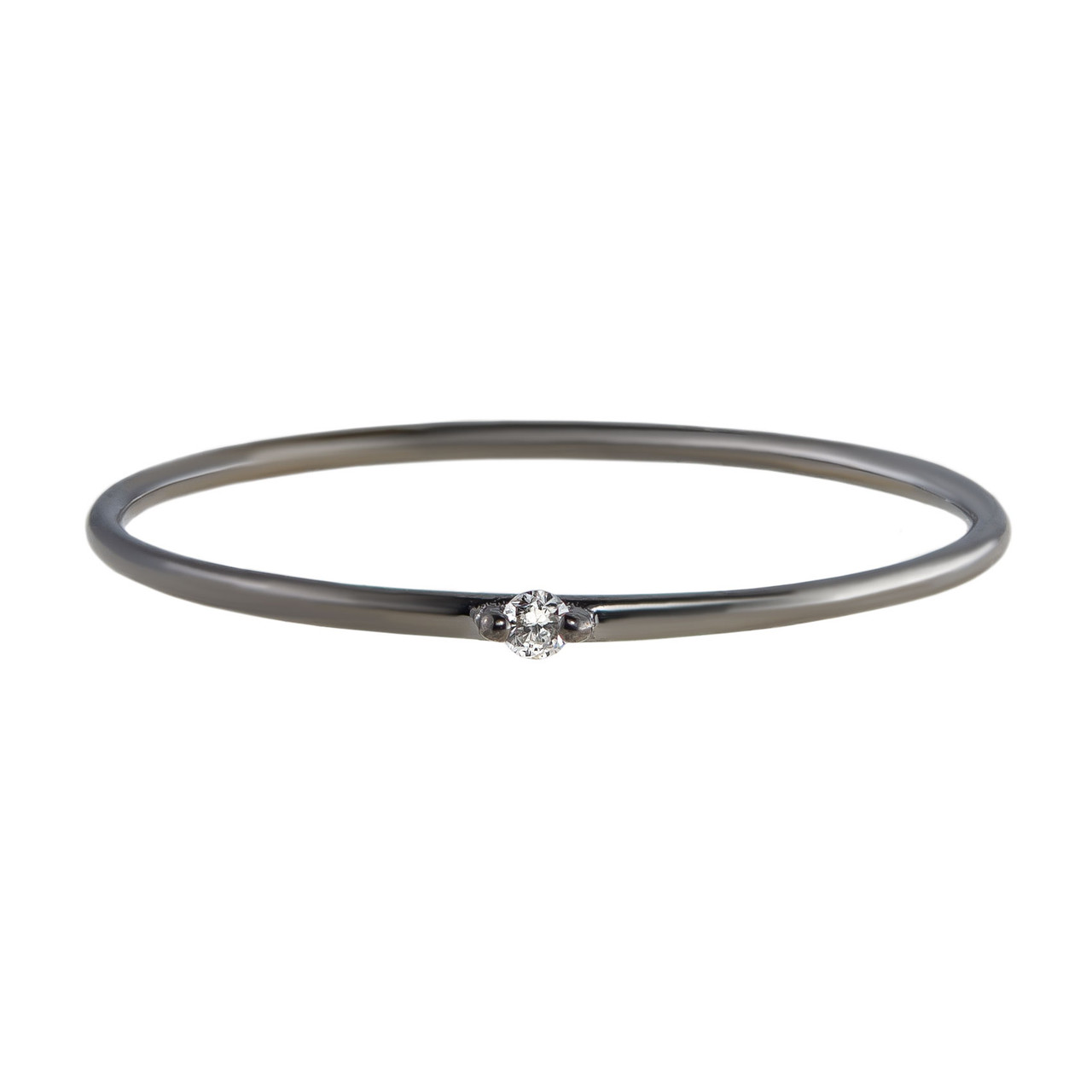 Black Rhodium Plated Silver Dainty Ring Tomfoolery London