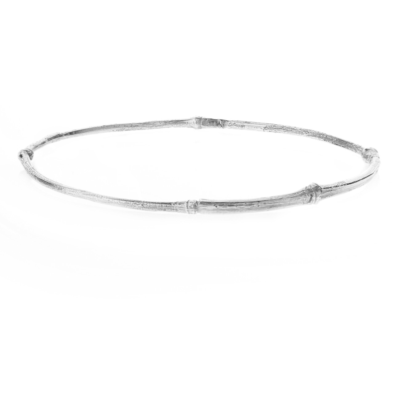 Bamboo Bangle in Silver - Tomfoolery London