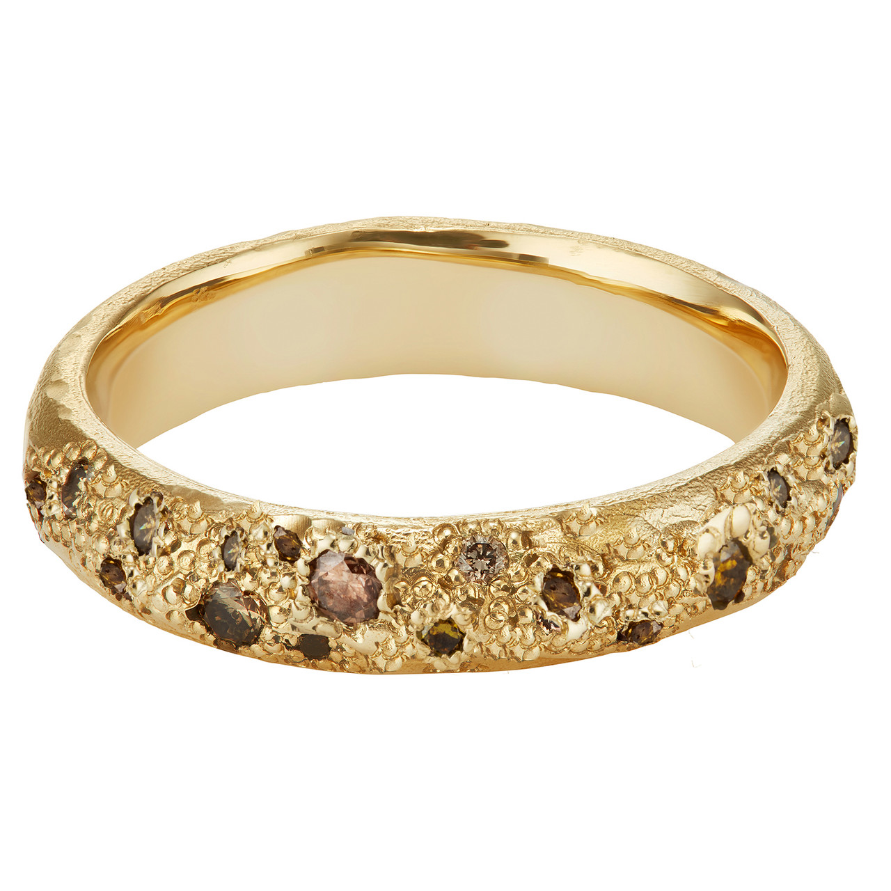 LXXVIII 4mm Champagne Diamond Scatter Ring - Tomfoolery London