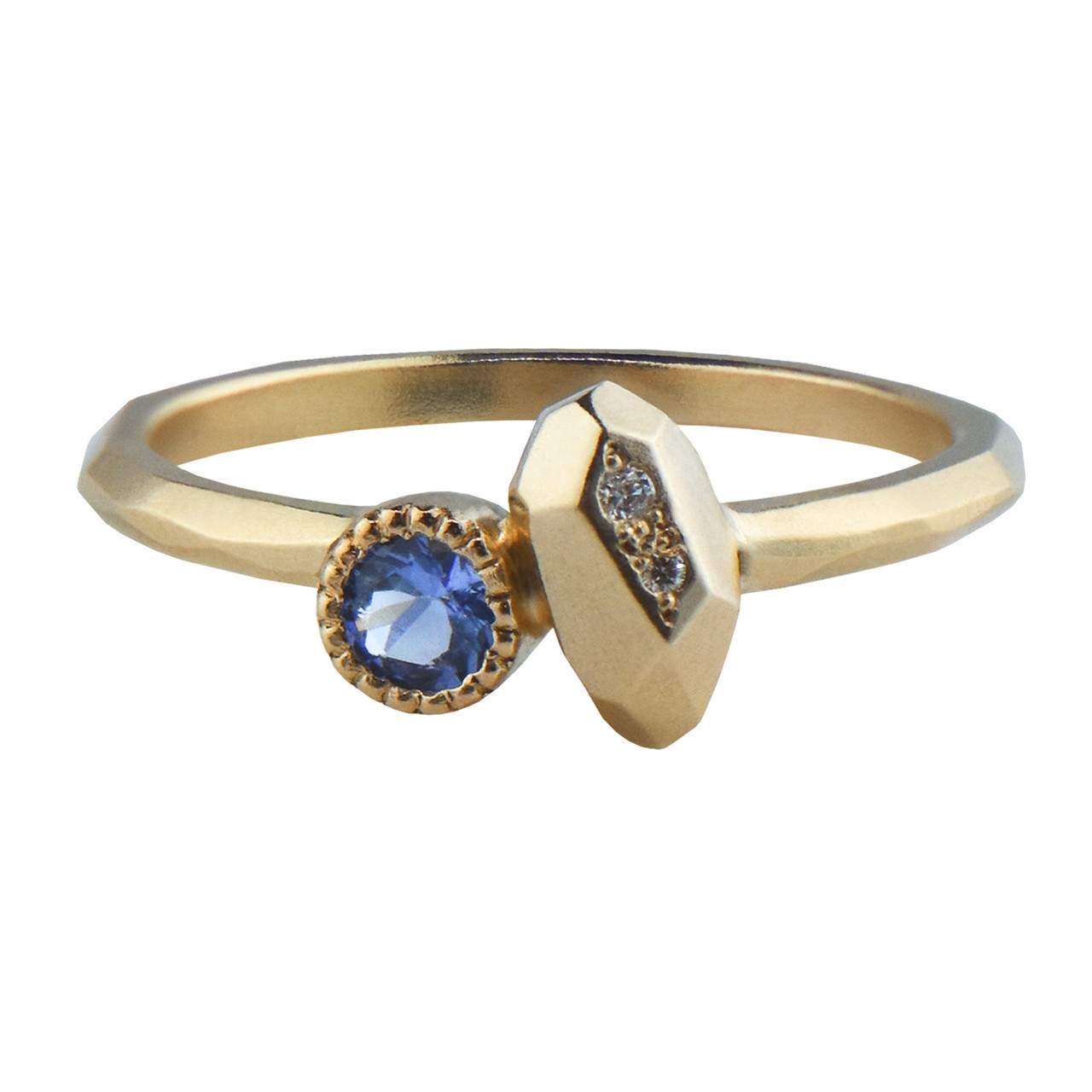 Gea Ring N1 with Tanzanite & Diamonds - Tomfoolery London