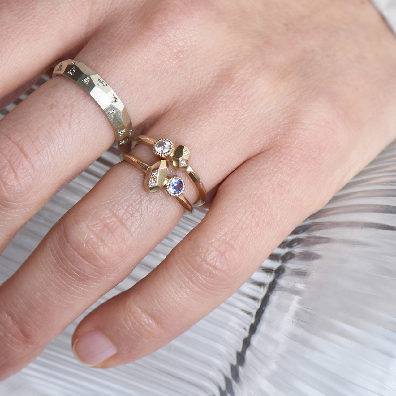 Gea Ring N1 with Tanzanite & Diamonds - Tomfoolery London
