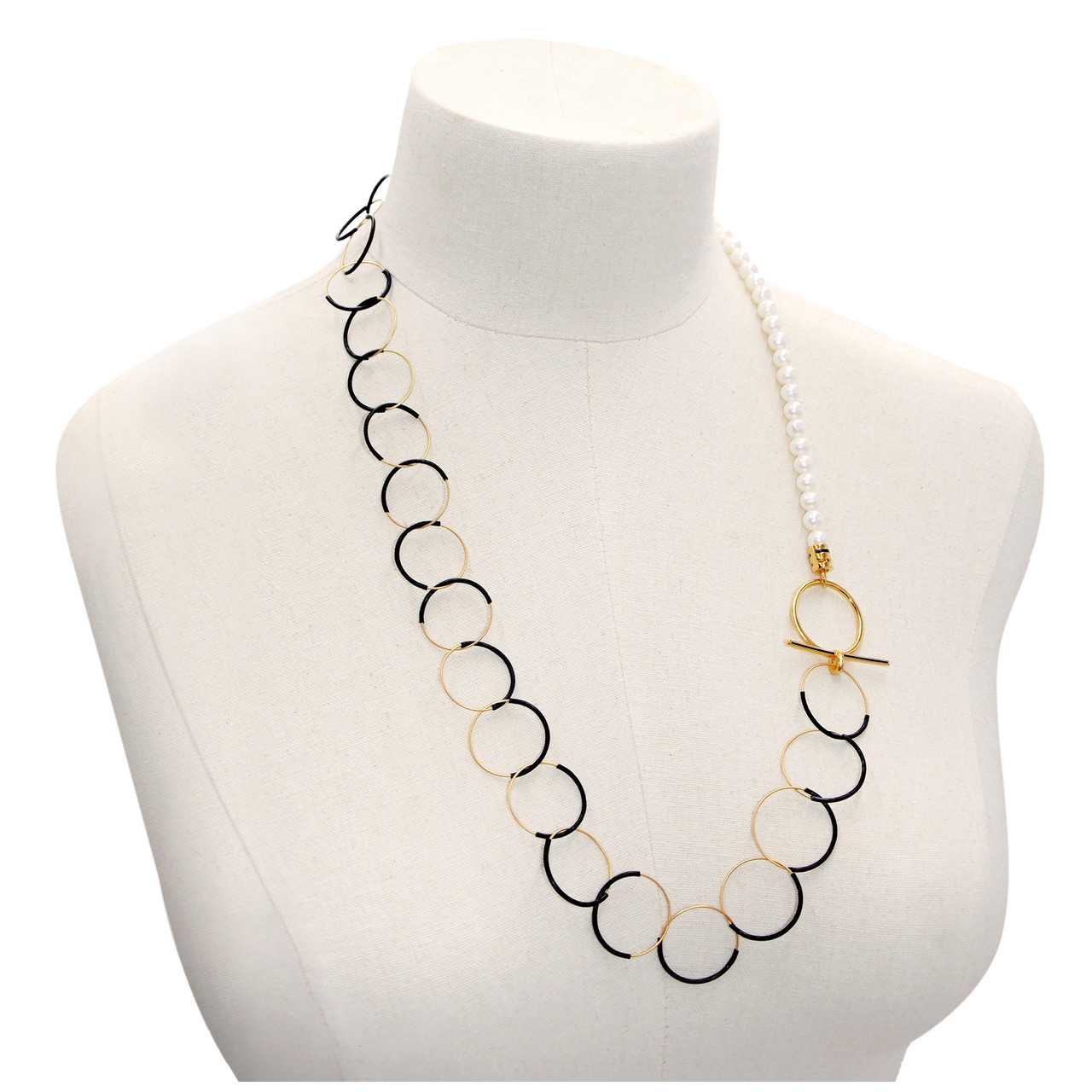 Pearl & Loop Chain Necklace - Tomfoolery London