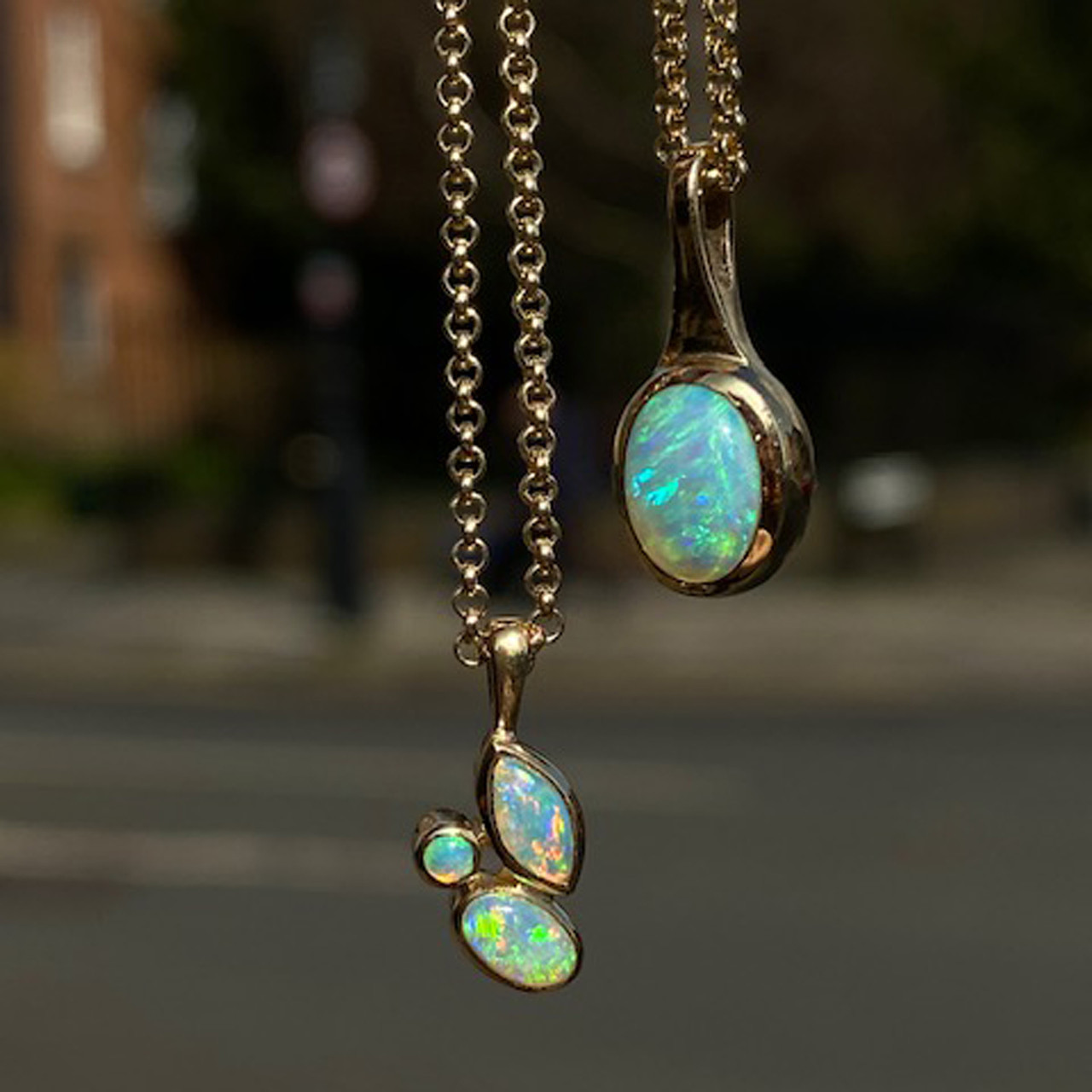 Oval Opal Pendant - Tomfoolery London